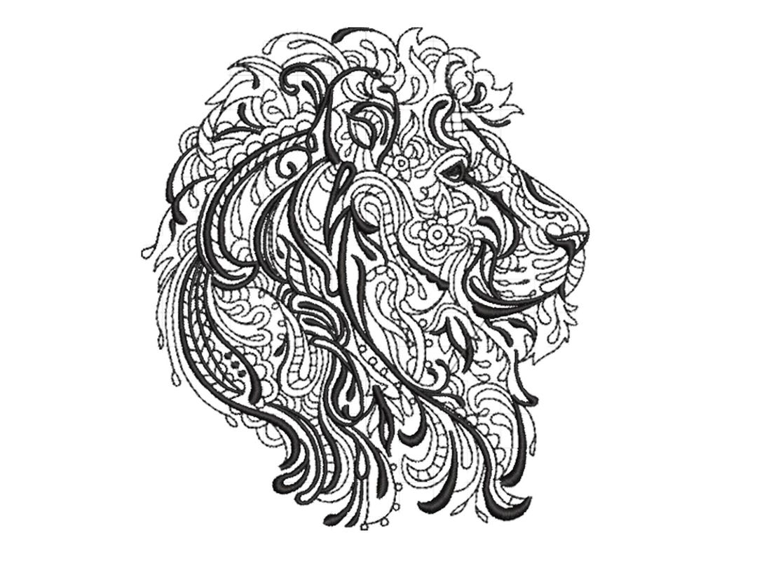 Lion Embroidery Design - Etsy