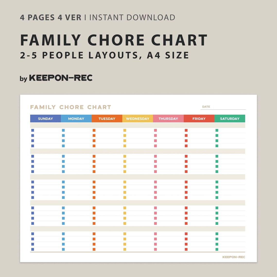Weekly Family Chore Chart Editable and Printable Pdf,family Chore List ...