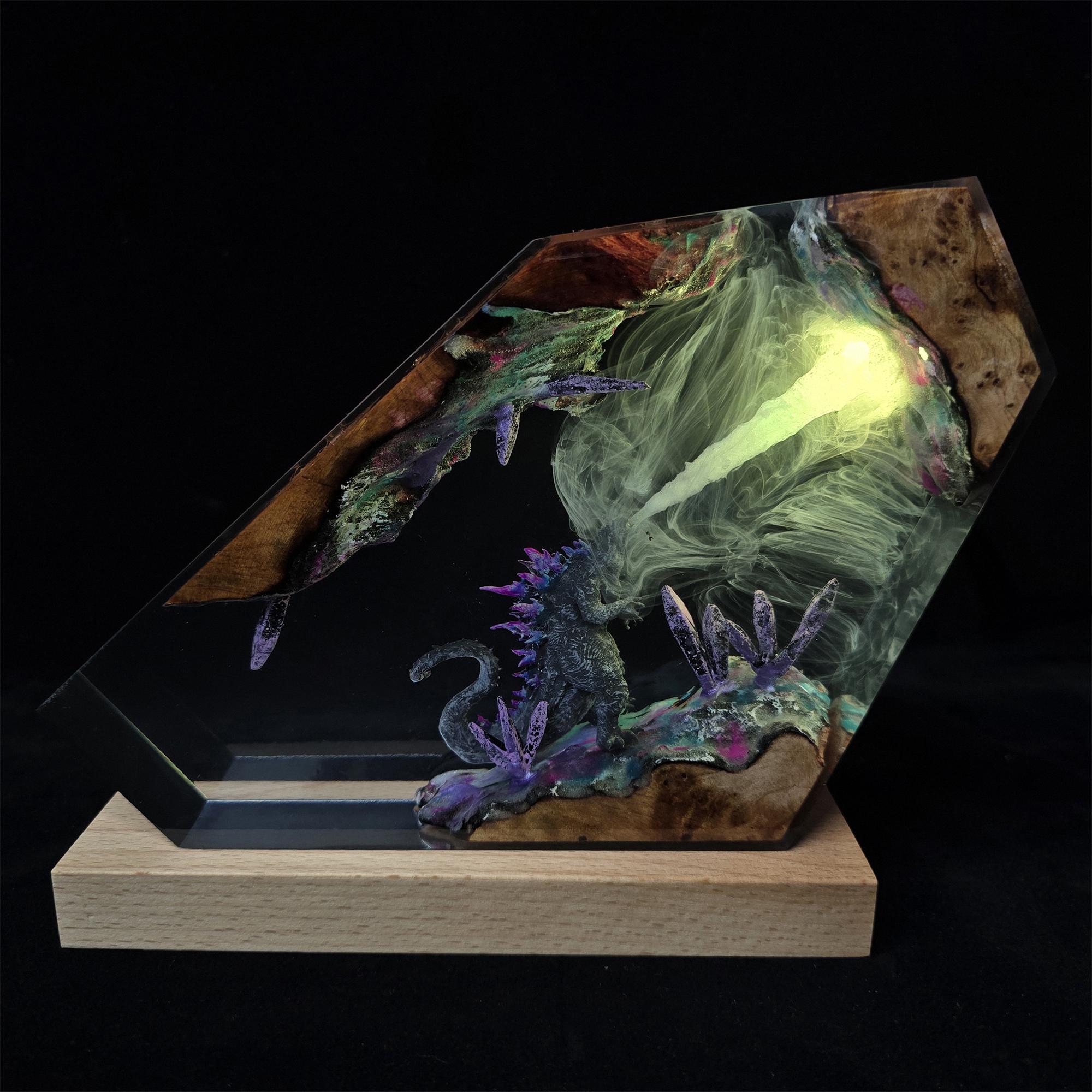 Large Model, Godzilla Night Lamp, Unique Epoxy Lamp With Godzilla ...