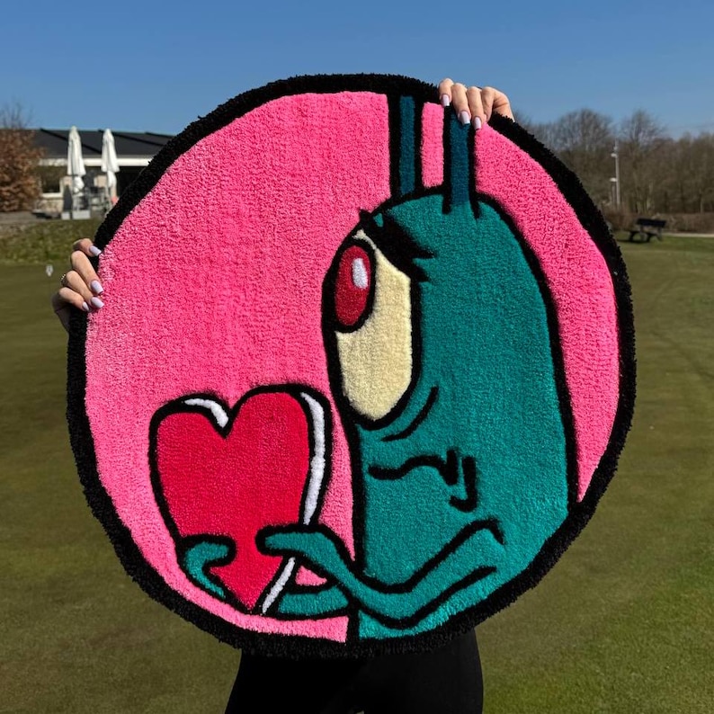 Plankton Spongebob Rug, Handmade Rug, Tufted Rug, Custom Rug, Home ...