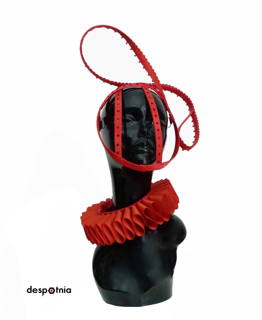 High Fashion Red Cage Mask With Rhinestones / Burlesque Mask / - Etsy