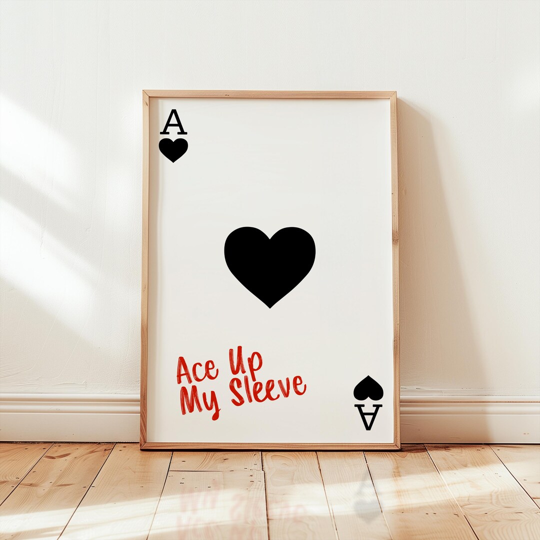 Playing Card Posters. Heart Ace Poster. Heart Card. Ace Card. Trendy ...