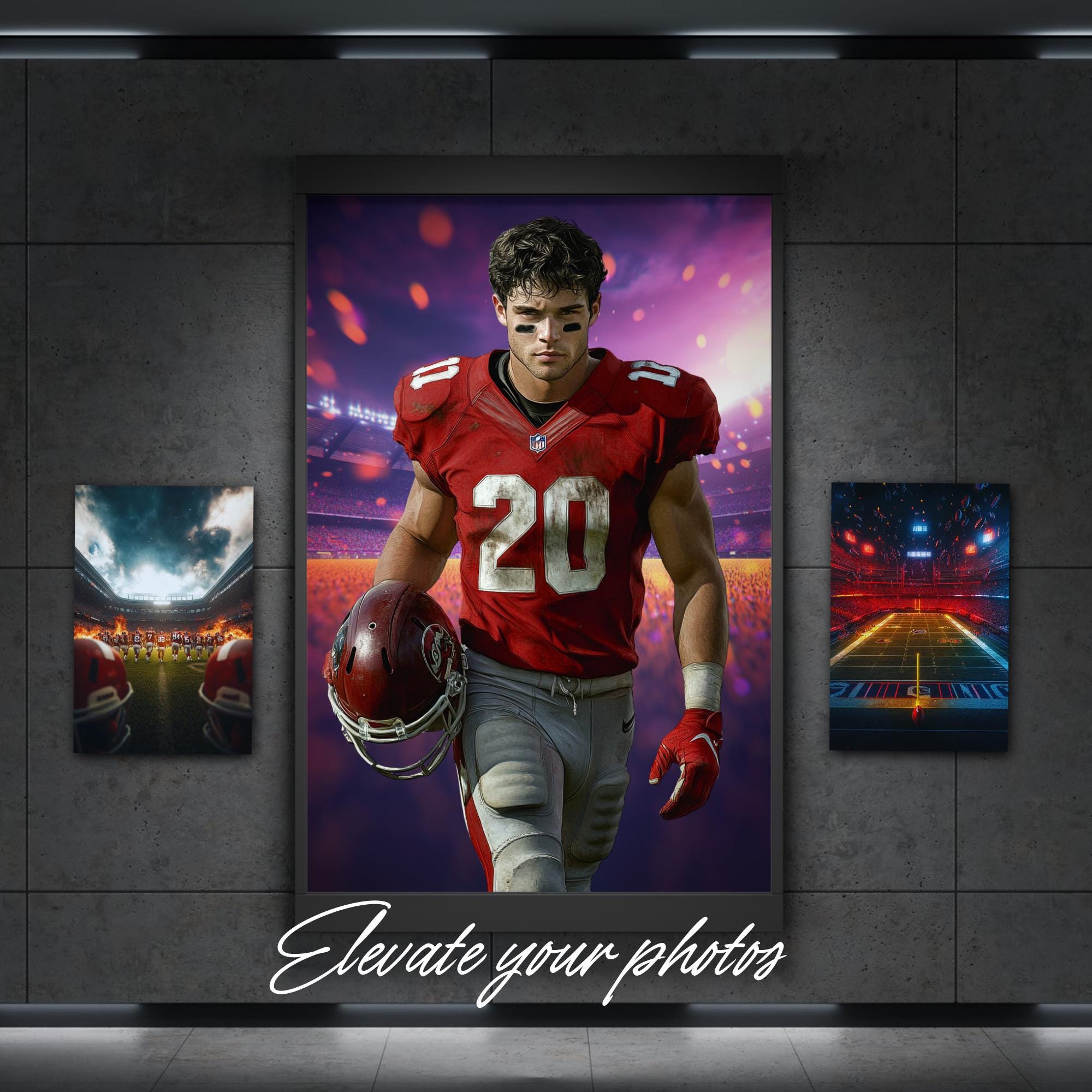 Custom Football Photography Backdrop: Senior Portrait Overlay (digital ...