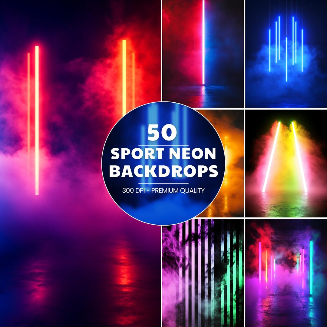 50 Sports Neon Light Backdrops, Stadium Neon Backdrop, Field Light ...
