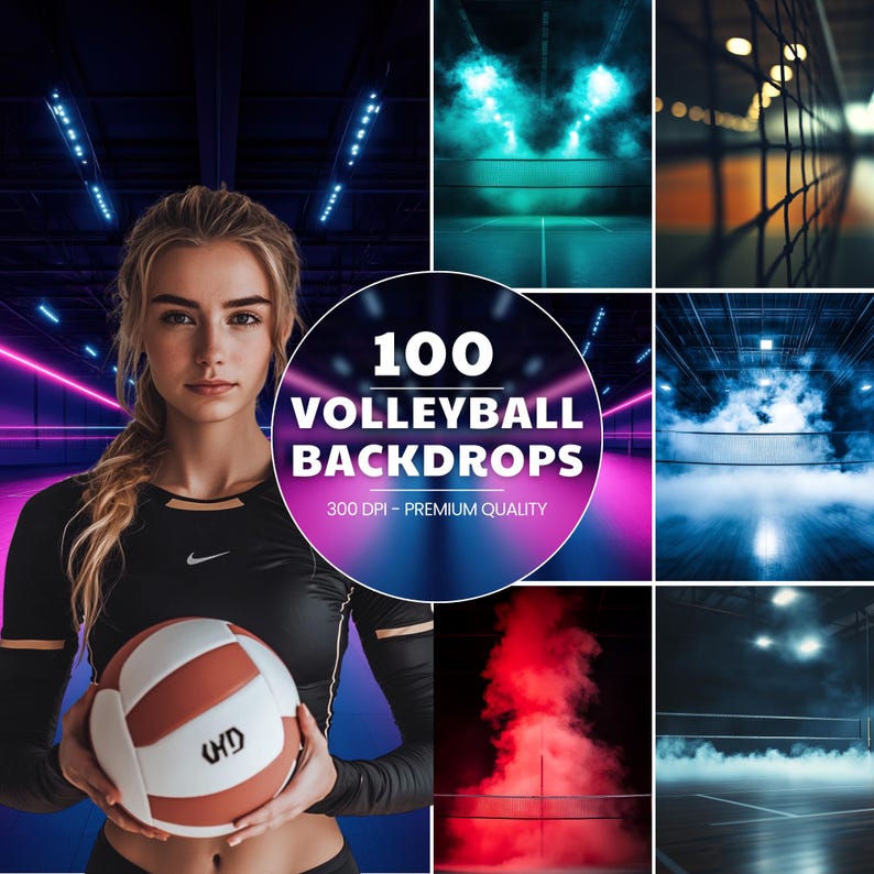Custom Volleyball Backdrops & Overlays | Sports Posters, Senior Banner ...