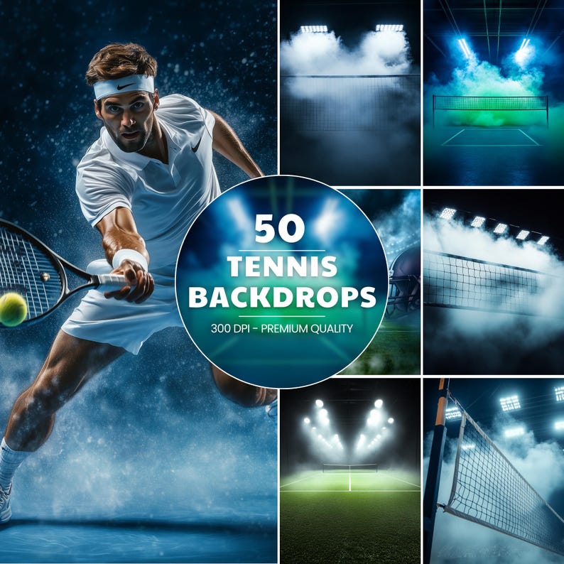 Tennis Photography Backdrops: Sports Banner Backgrounds (digital ...