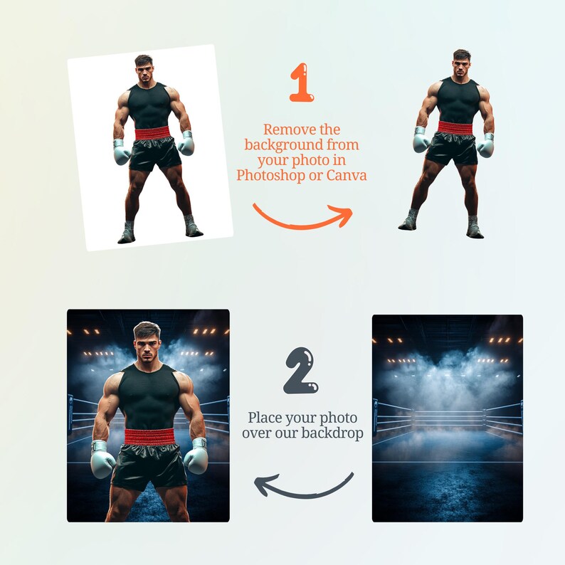 20 Boxing Backdrop, Digital Fighting Area, Wrestling Sport, Illuminated ...