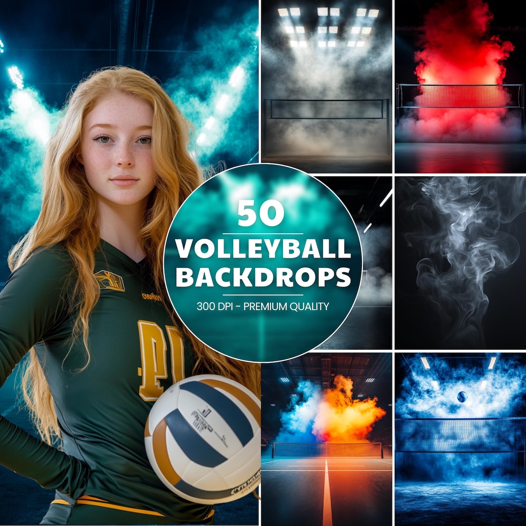 Custom Volleyball Backdrops: Fog Effects, Sports Posters (digital ...