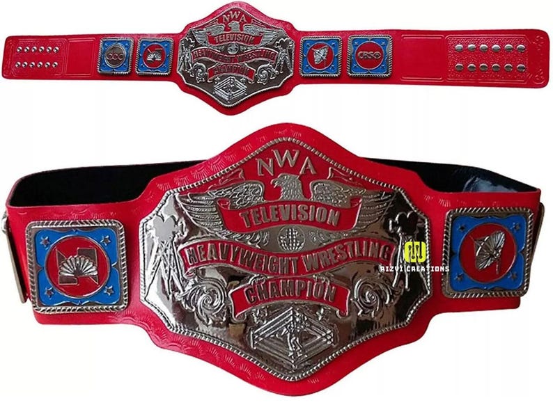 NWA Television Championship Belt: Red Leather, Limited Edition - Etsy