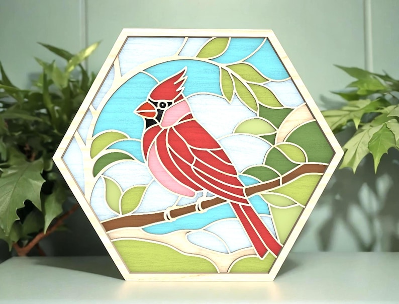 Layered Laser Cut File Cardinal Bird SVG, Floral Mountain Sunset Laser ...