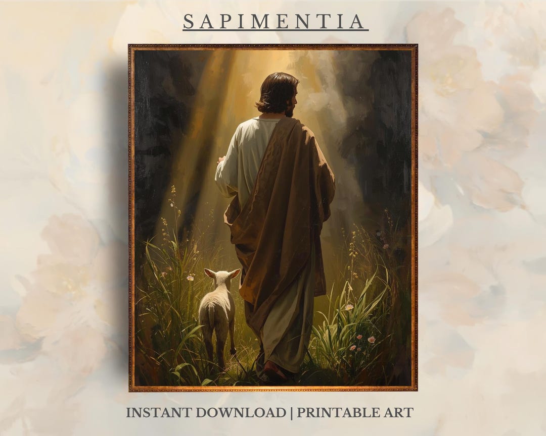 Baroque Oil Painting Jesus the Good Shepherd Wall Art | Easter ...
