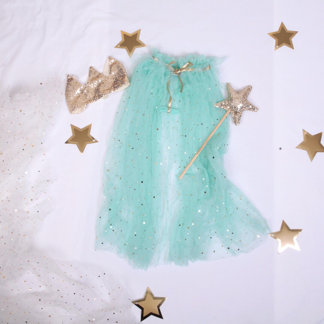 Frozen Turquoise Blue Sparkle Cloak for Girls and Boys. Party Dress ...