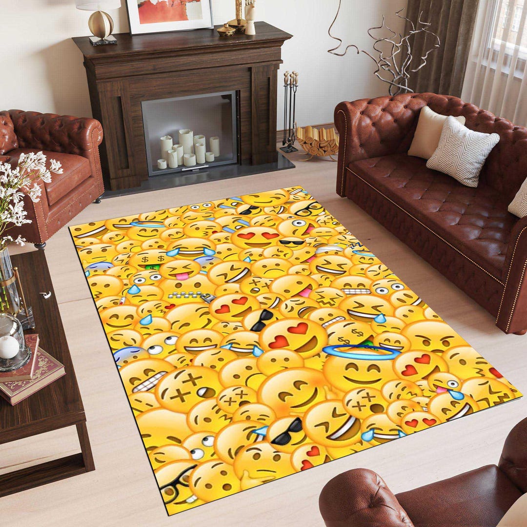 Emojies Rug, Funny Rug, Cool Rug, Teen Room Rug, Living Room Rug, Area ...