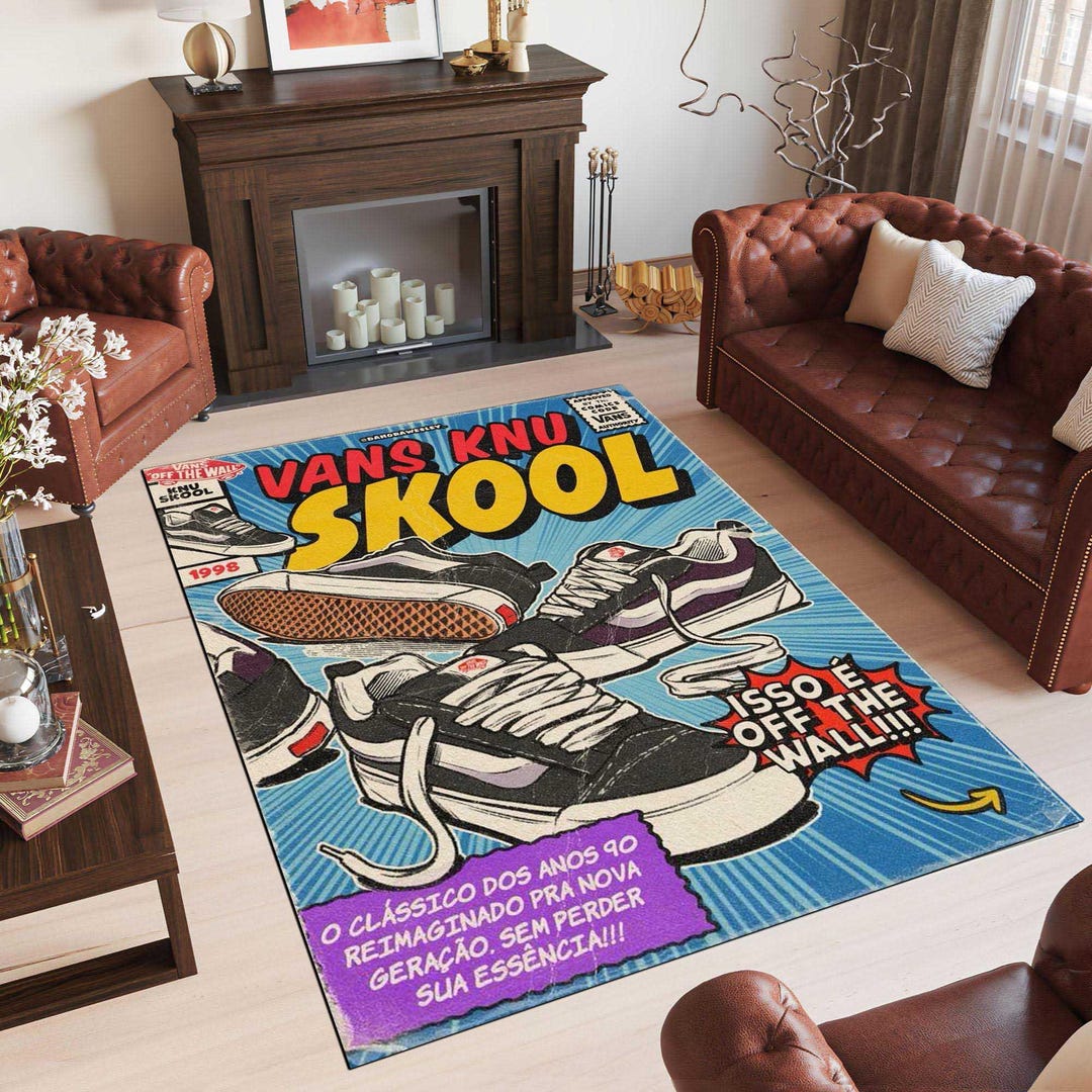 Old School Sneaker Rug, Teen Room Rug, Sneaker Theme Rug, Poster Rug ...