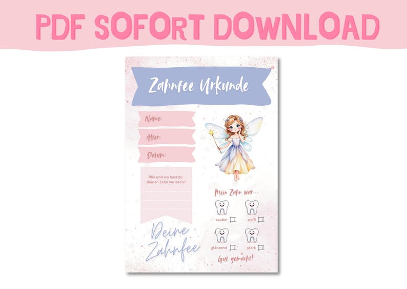 Tooth Fairy Certificate - Etsy