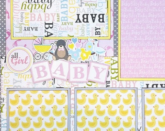 BABY 12x12 Pre-made Scrapbook Page Newborn - Etsy