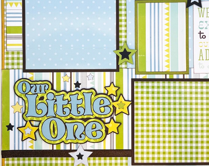 OUR LITTLE ONE 12x12 Pre-made Scrapbook Page Newborn Baby - Etsy