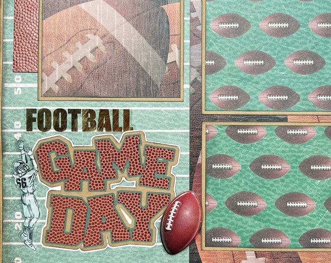 GAME DAY 12x12 Premade Scrapbook Layout FOOTBALL - Etsy