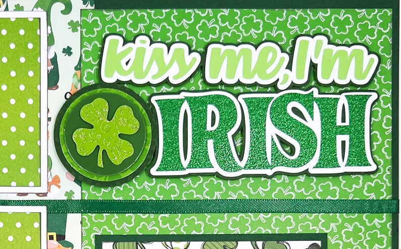 KISS ME, I'M IRISH 12x12 Double Premade Scrapbook 2-page Layout St ...