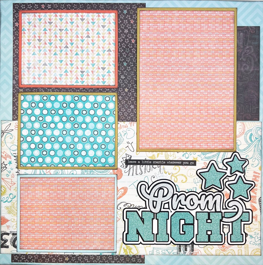 PROM NIGHT 12x12 Pre Made Scrapbook Page Layout DANCE - Etsy