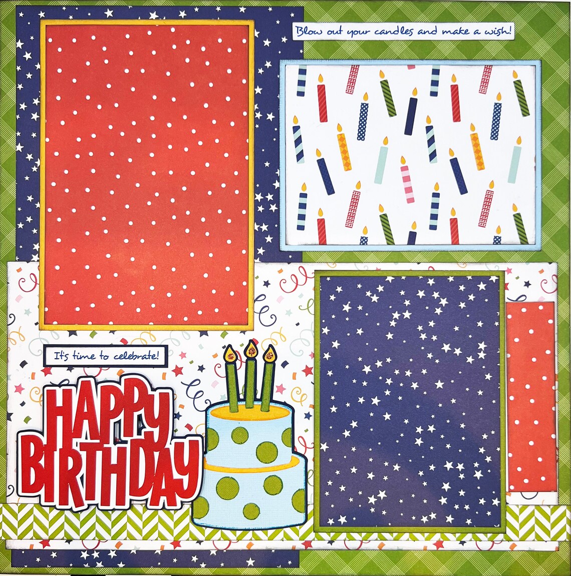 HAPPY BIRTHDAY 12x12 Pre-made Scrapbook Layout - Etsy