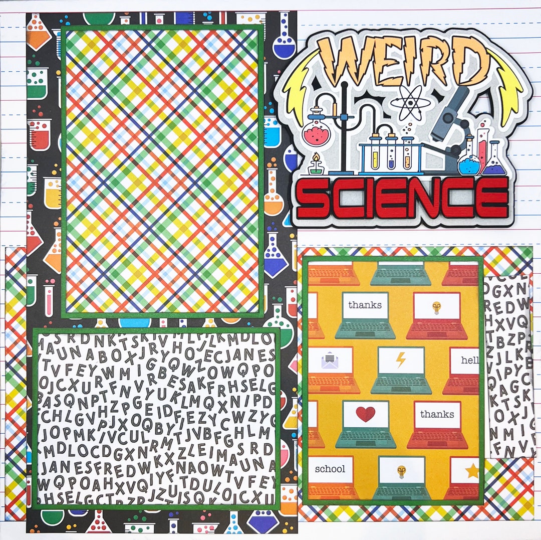 WEIRD SCIENCE 12x12 Premade Scrapbook Layout SCHOOL - Etsy