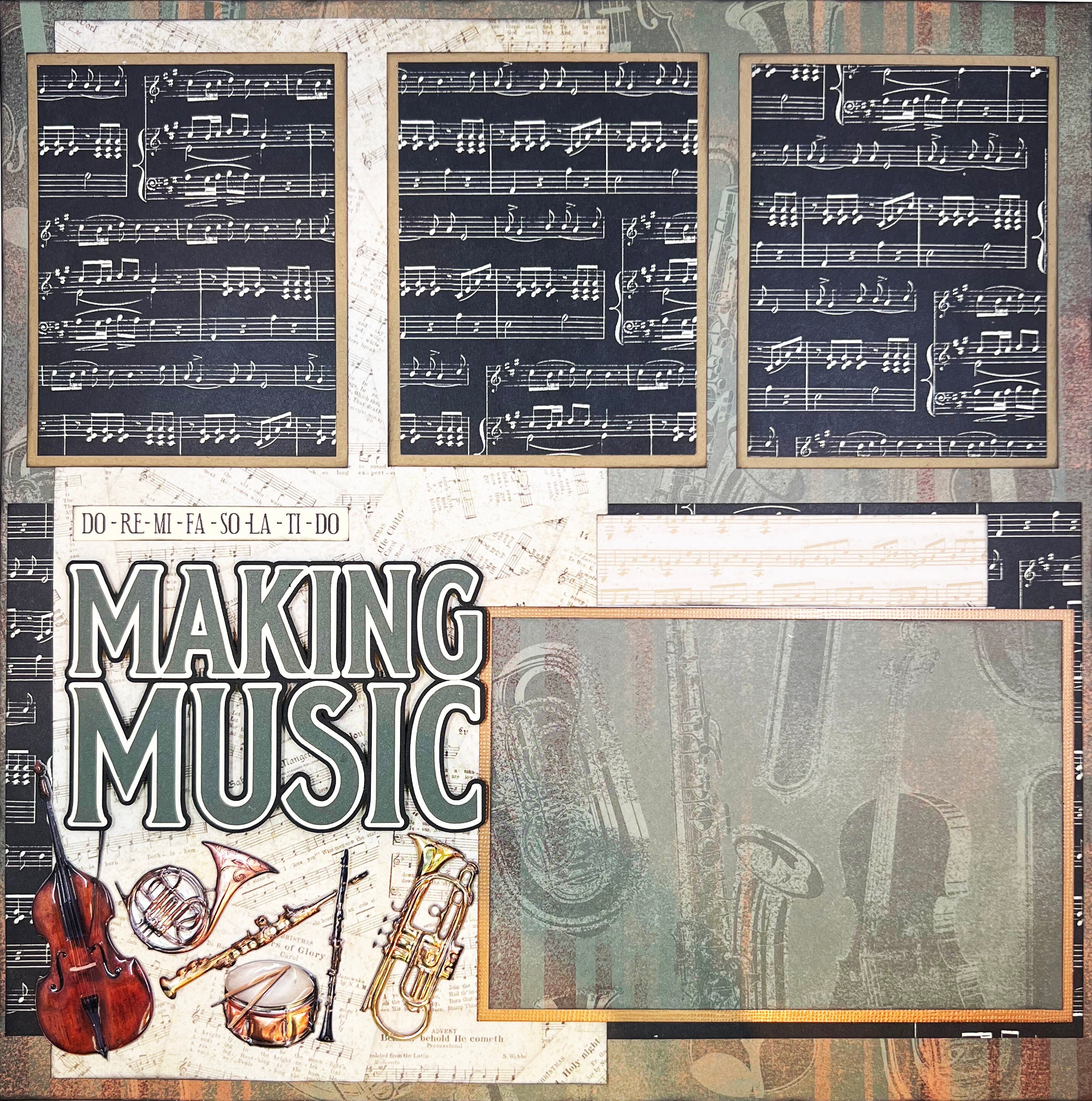 MAKING MUSIC 12x12 Premade Scrapbook Page Layout BAND - Etsy