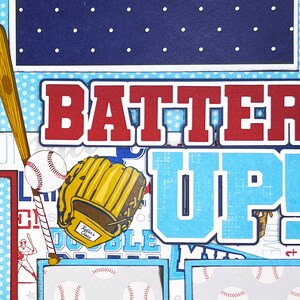 BATTER UP! 12x12 Premade Scrapbook Layout Baseball Sports - Etsy