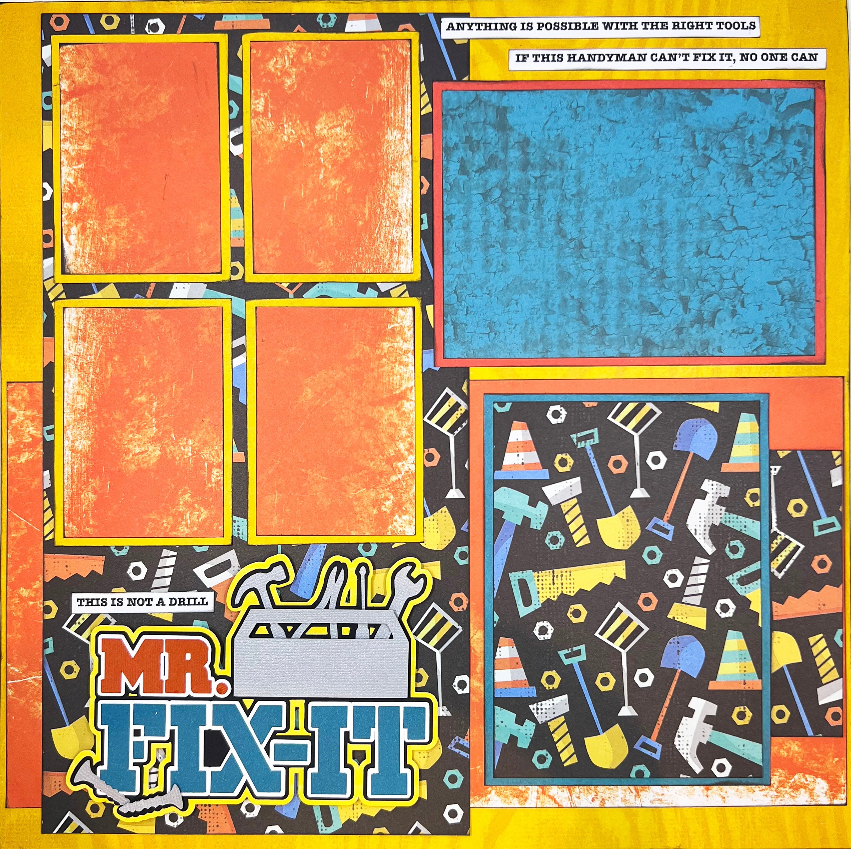 MR. FIX-IT 12x12 Premade Scrapbook Page Layout Handyman - Etsy