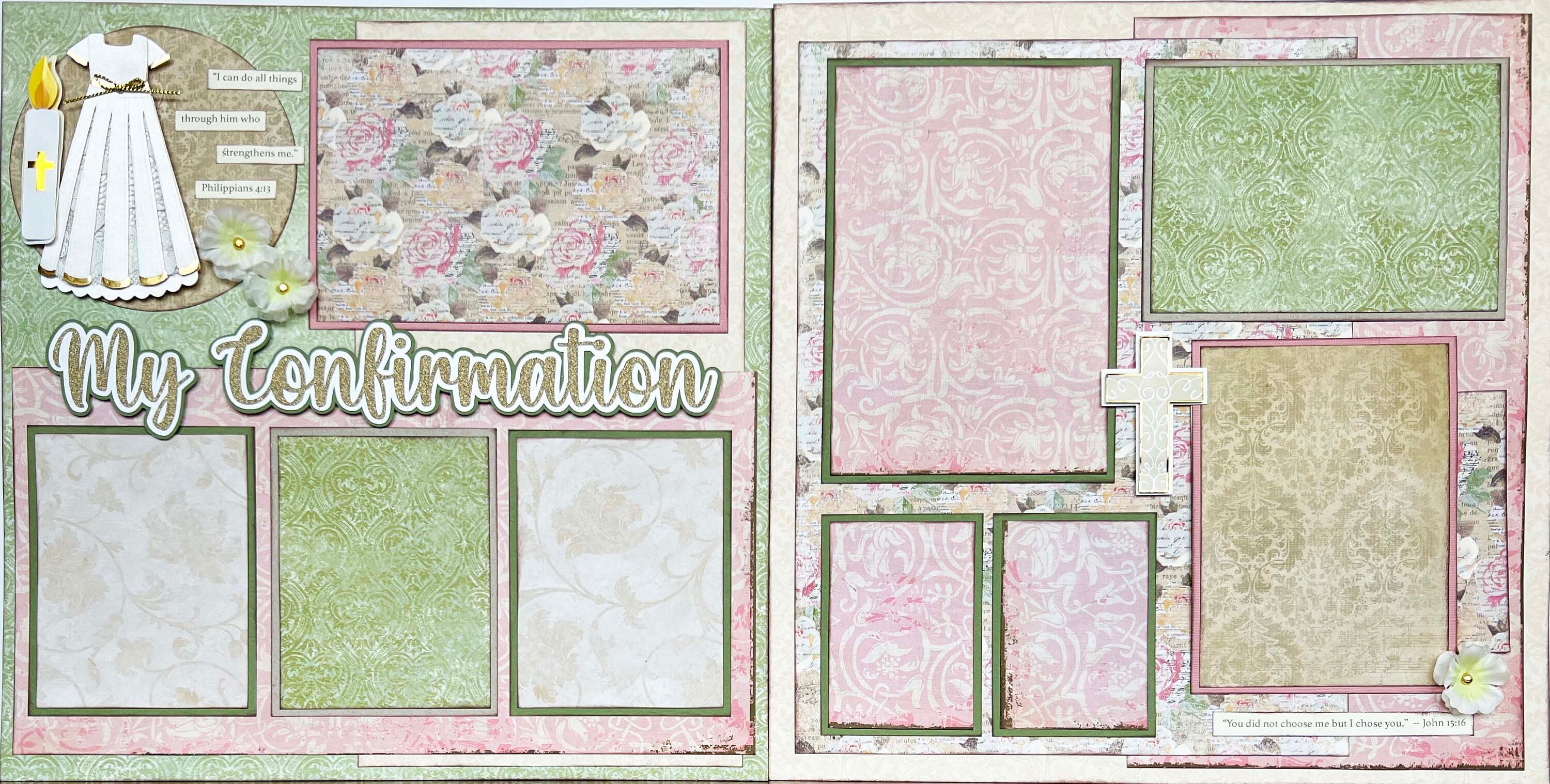 MY CONFIRMATION 12x12 DOUBLE Pre-made Scrapbook 2-page Layout - Etsy