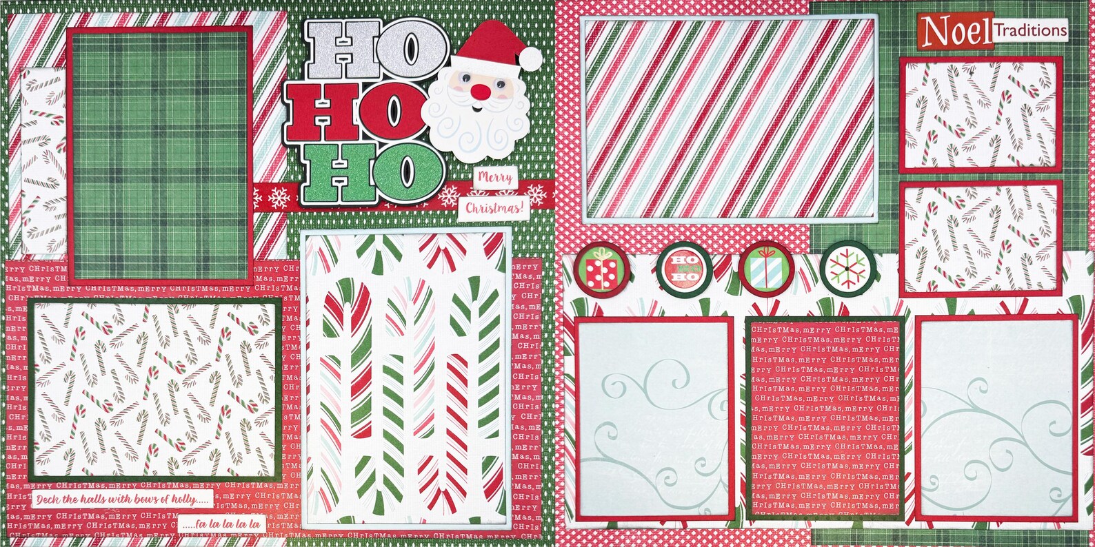 HO HO HO 12x12 Double Premade Scrapbook 2-page Layout Christmas - Etsy