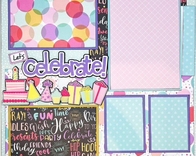 LET'S CELEBRATE! 12x12 Pre-made Scrapbook Layout Birthday Girl - Etsy