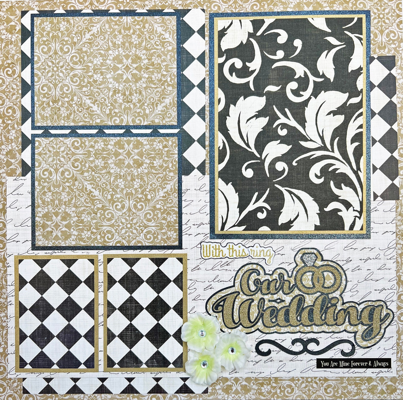 OUR WEDDING 12x12 Premade Scrapbook Page Layout Romantic LOVE - Etsy
