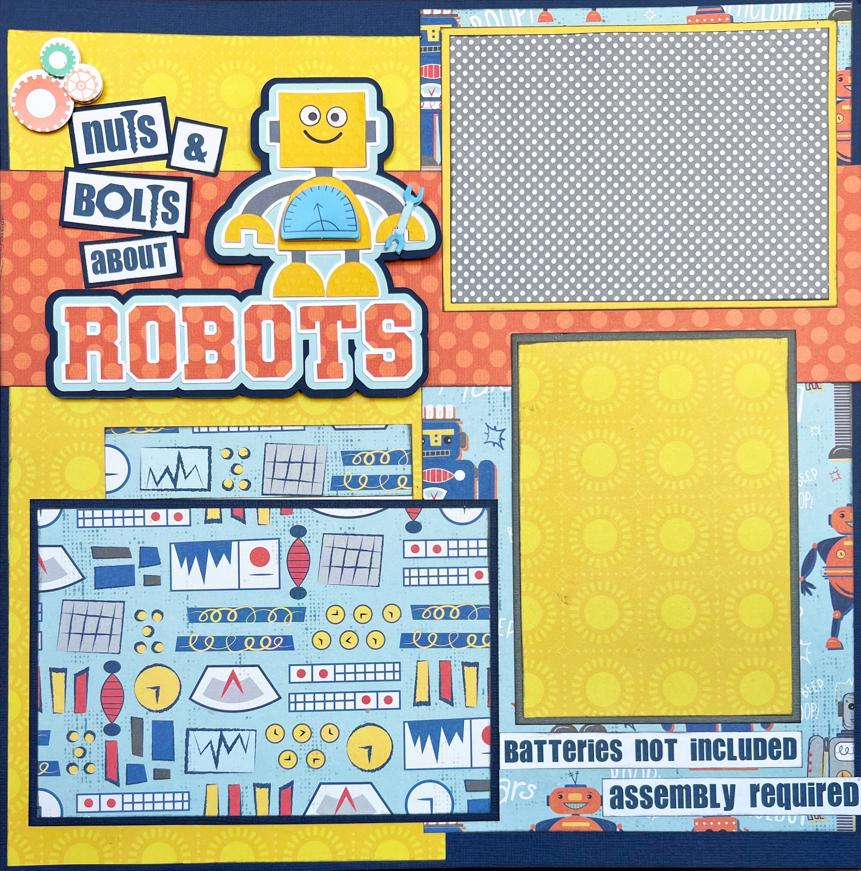 NUTS & BOLTS About ROBOTS 12x12 Premade Scrapbook Page Layout - Etsy