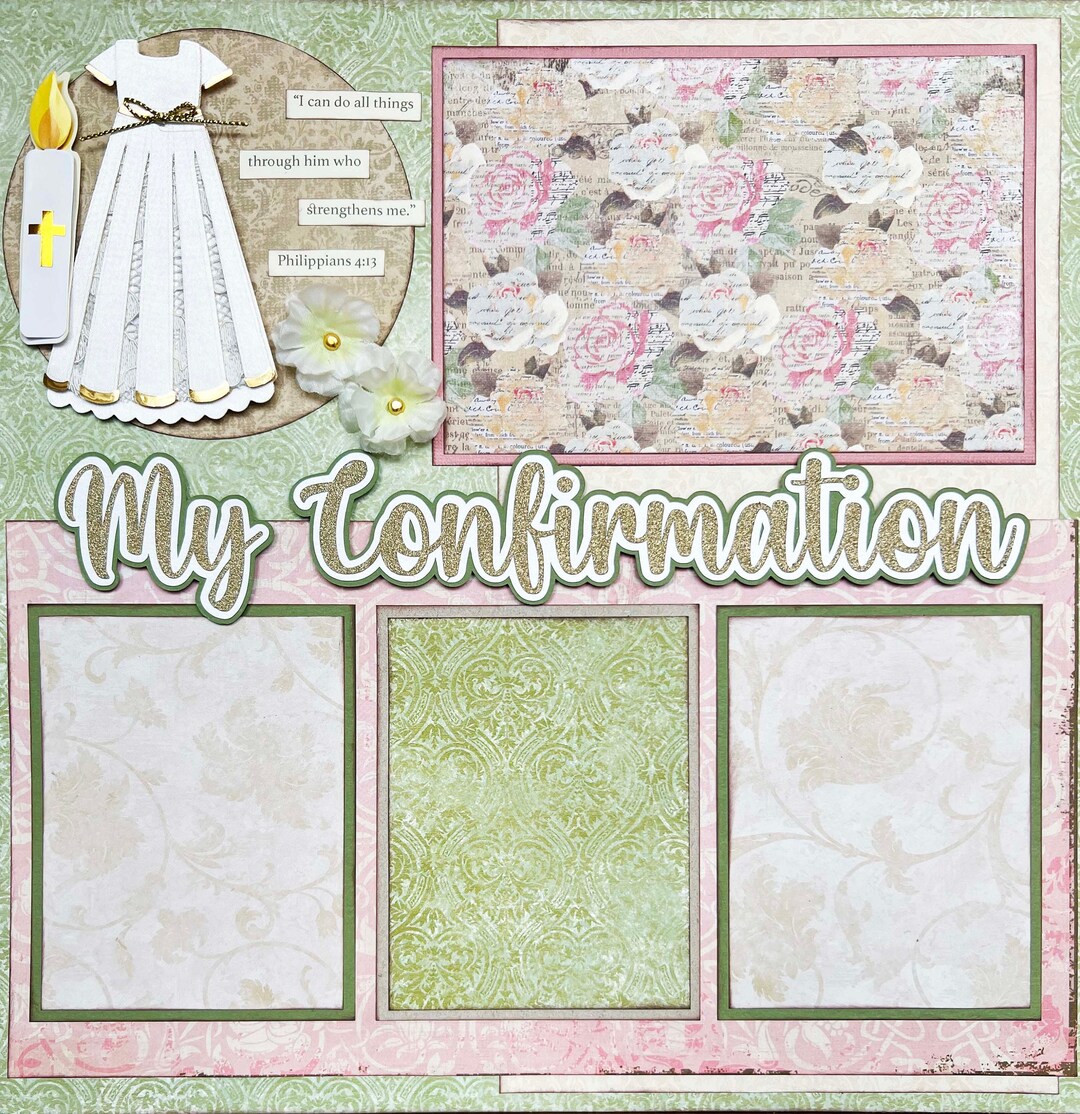 MY CONFIRMATION 12x12 DOUBLE Pre-made Scrapbook 2-page Layout - Etsy