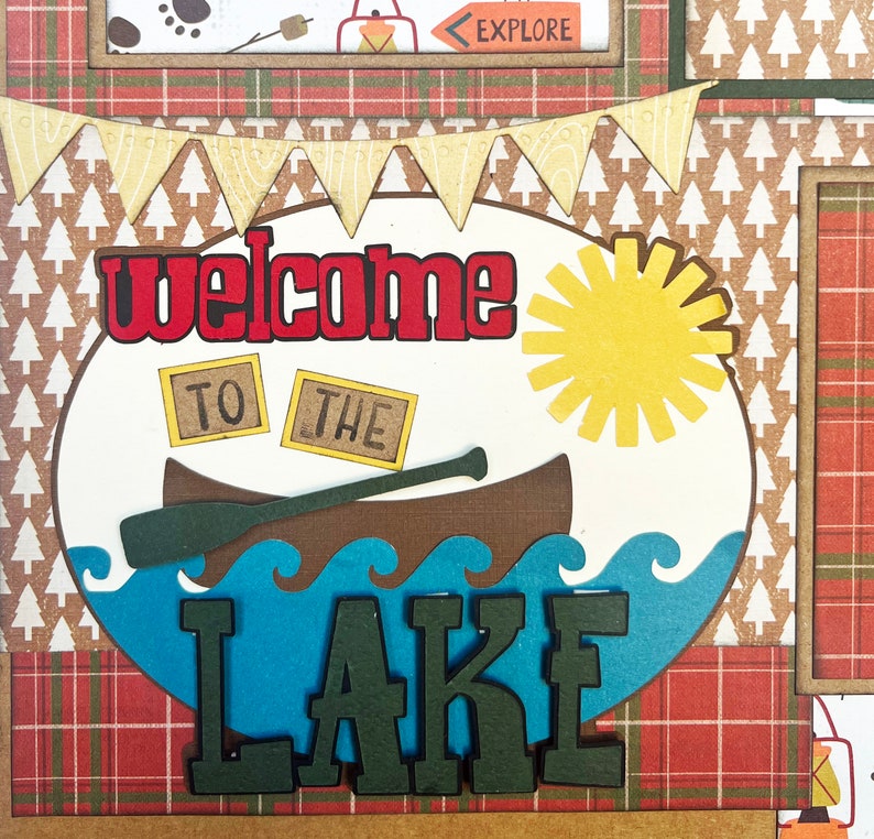 WELCOME to the LAKE 12x12 Premade Page Scrapbook Layout CAMPING - Etsy