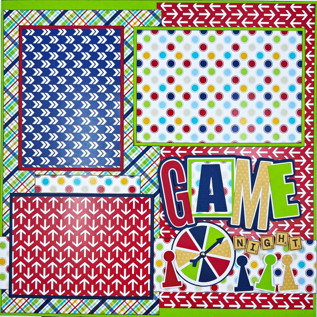 GAME NIGHT 12x12 Premade Scrapbook Page Layout - Etsy