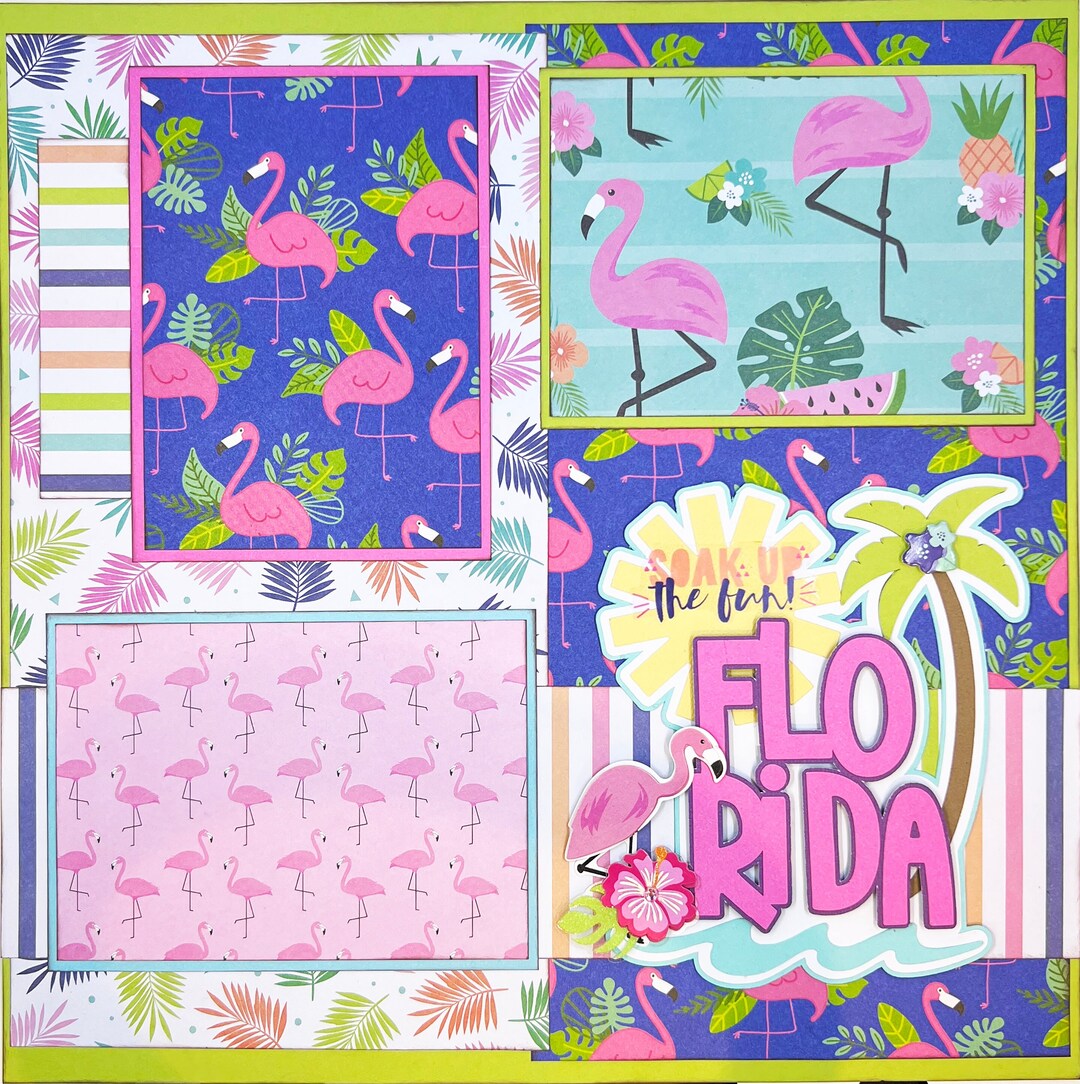FLORIDA 12x12 DOUBLE Pre-made Scrapbook 2-page Layout Beach Vacation - Etsy