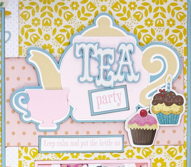 TEA PARTY 12x12 Pre-made Scrapbook Page Layout - Etsy