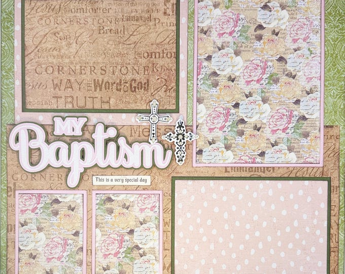 MY BAPTISM 12x12 Pre-made Scrapbook Page Newborn Baby Girl - Etsy