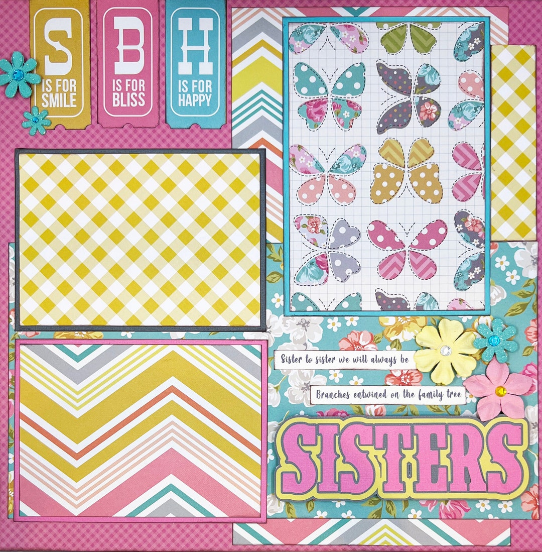 SISTERS 12x12 Scrapbook Layout Page FAMILY - Etsy