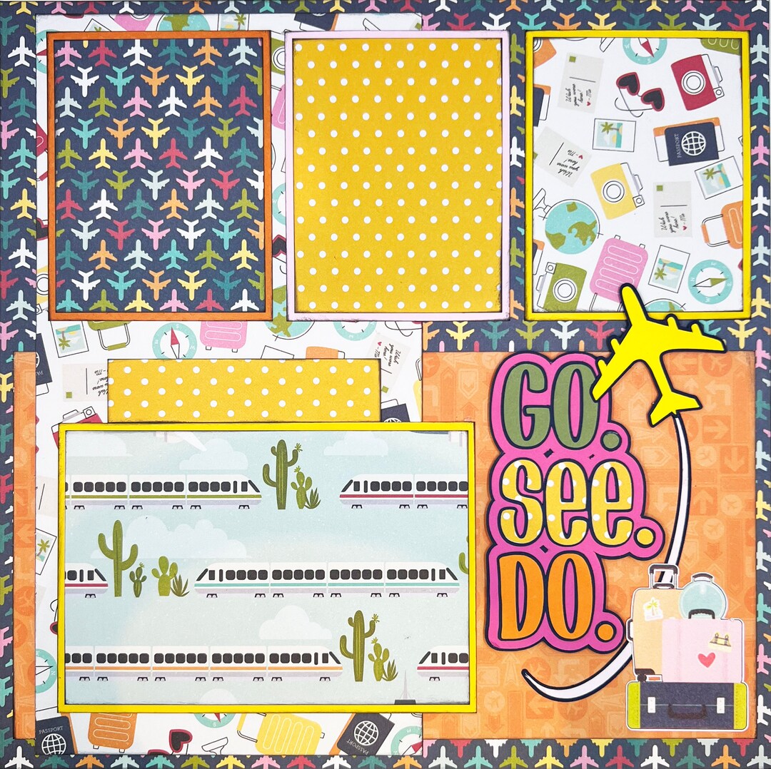 GO. SEE. DO. Premade Double 12x12 Scrapbook 2-page Layout Travel; - Etsy