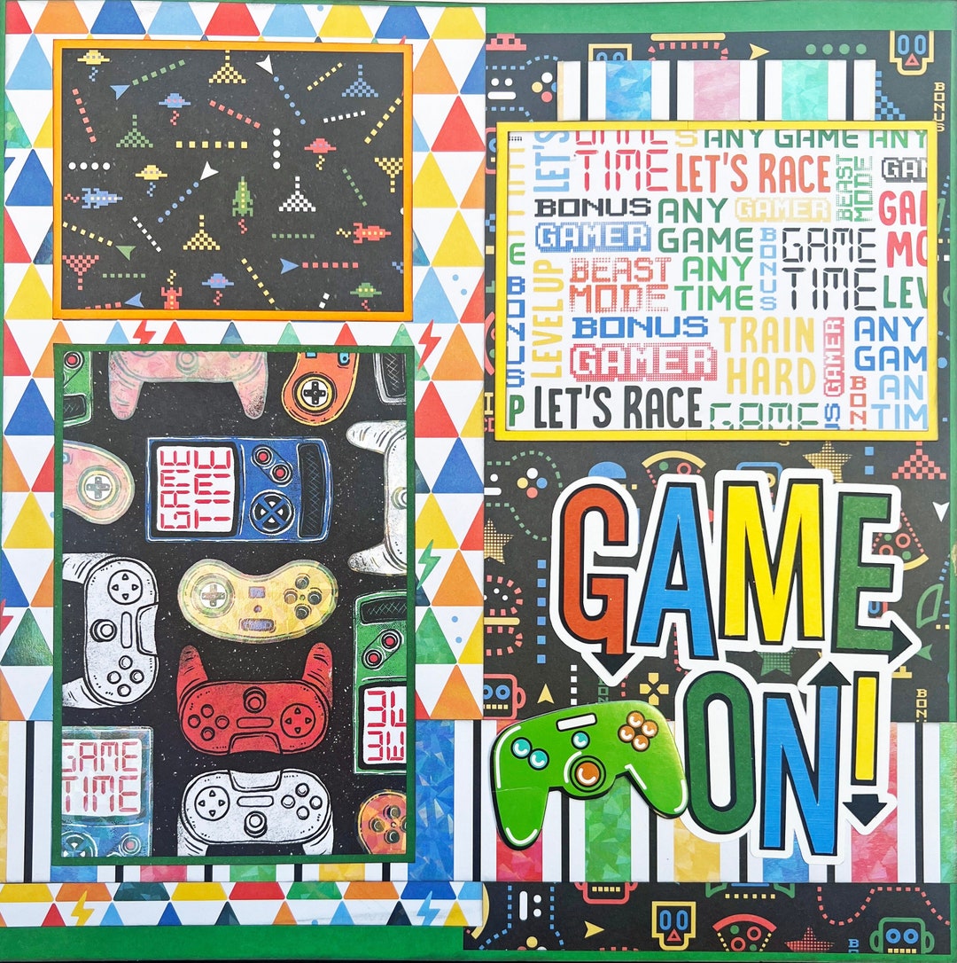 GAME ON! 12x12 Premade Scrapbook Page Layout Video Games - Etsy