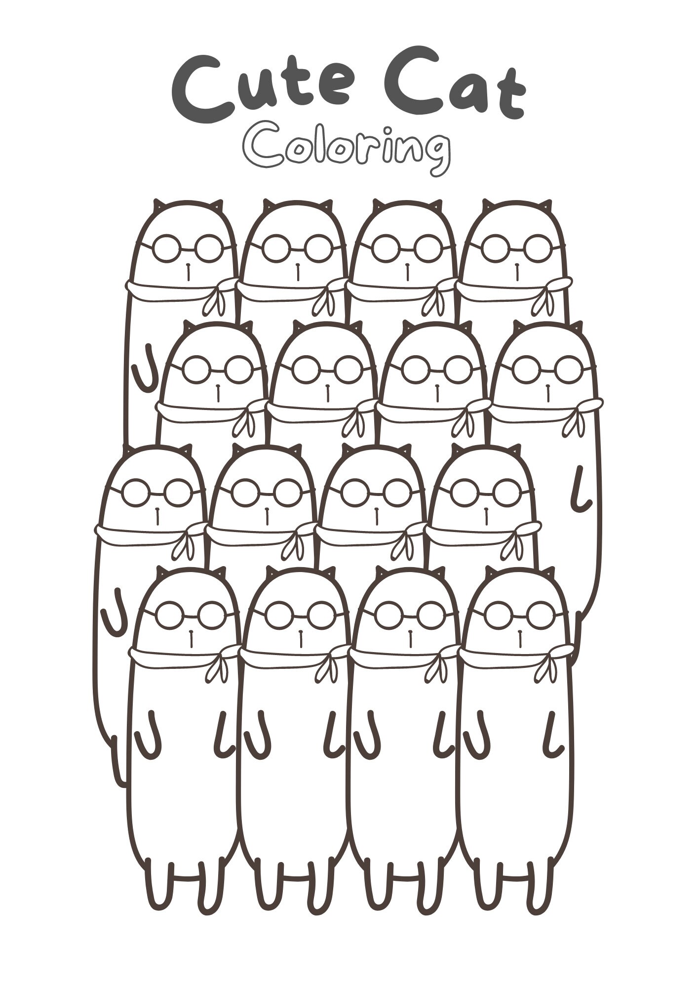 Cats Cute Printable Coloring Worksheet Set for All Ages | KIDS ...
