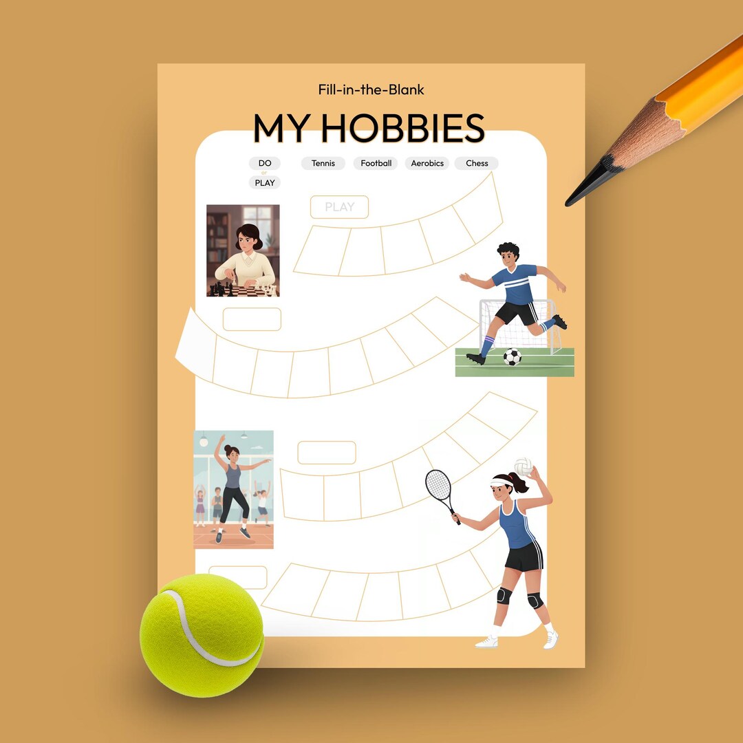 My Hobbies Worksheet | Fill in the Blank ESL Activity | Printable ...