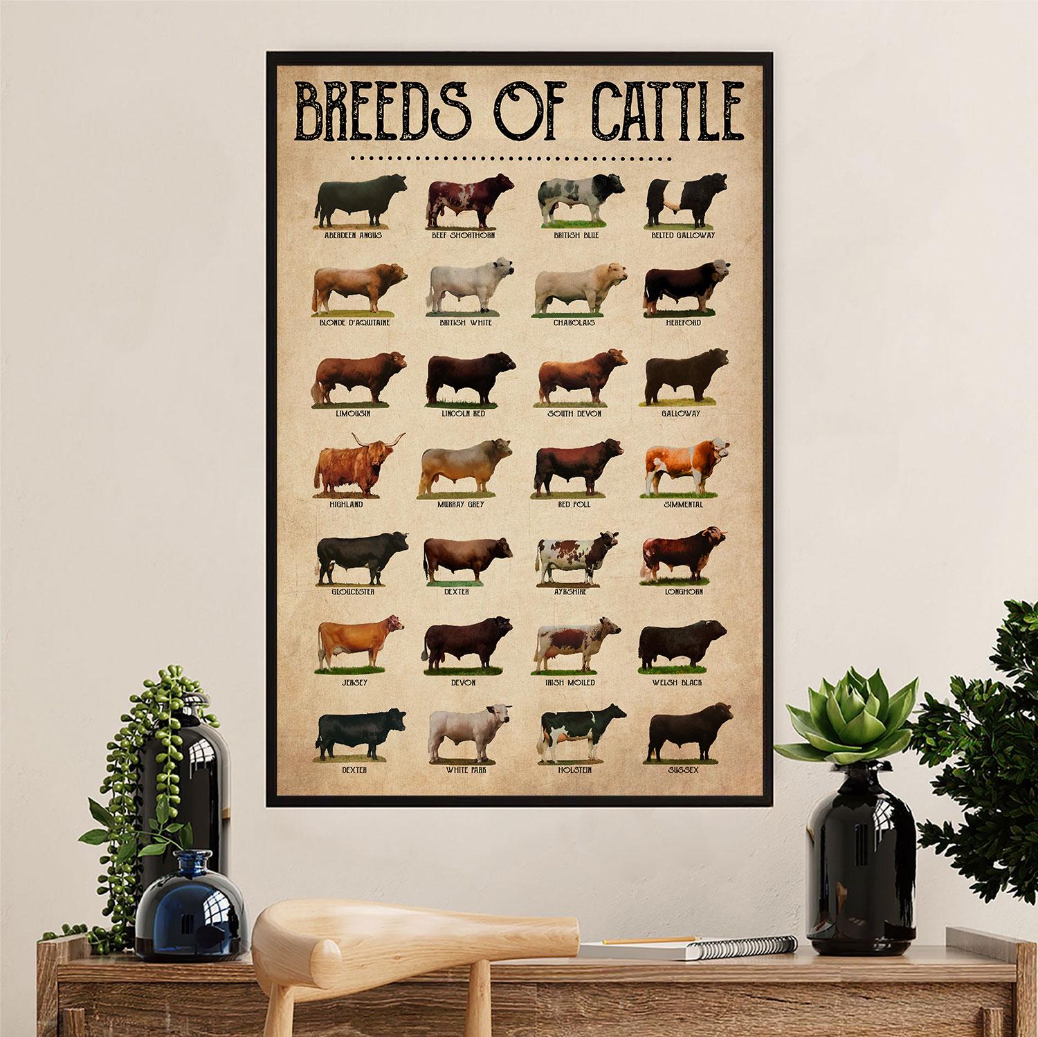 Breeds of Cattle Poster Png File, Cattle Printable, Cattle Art, Cattle ...