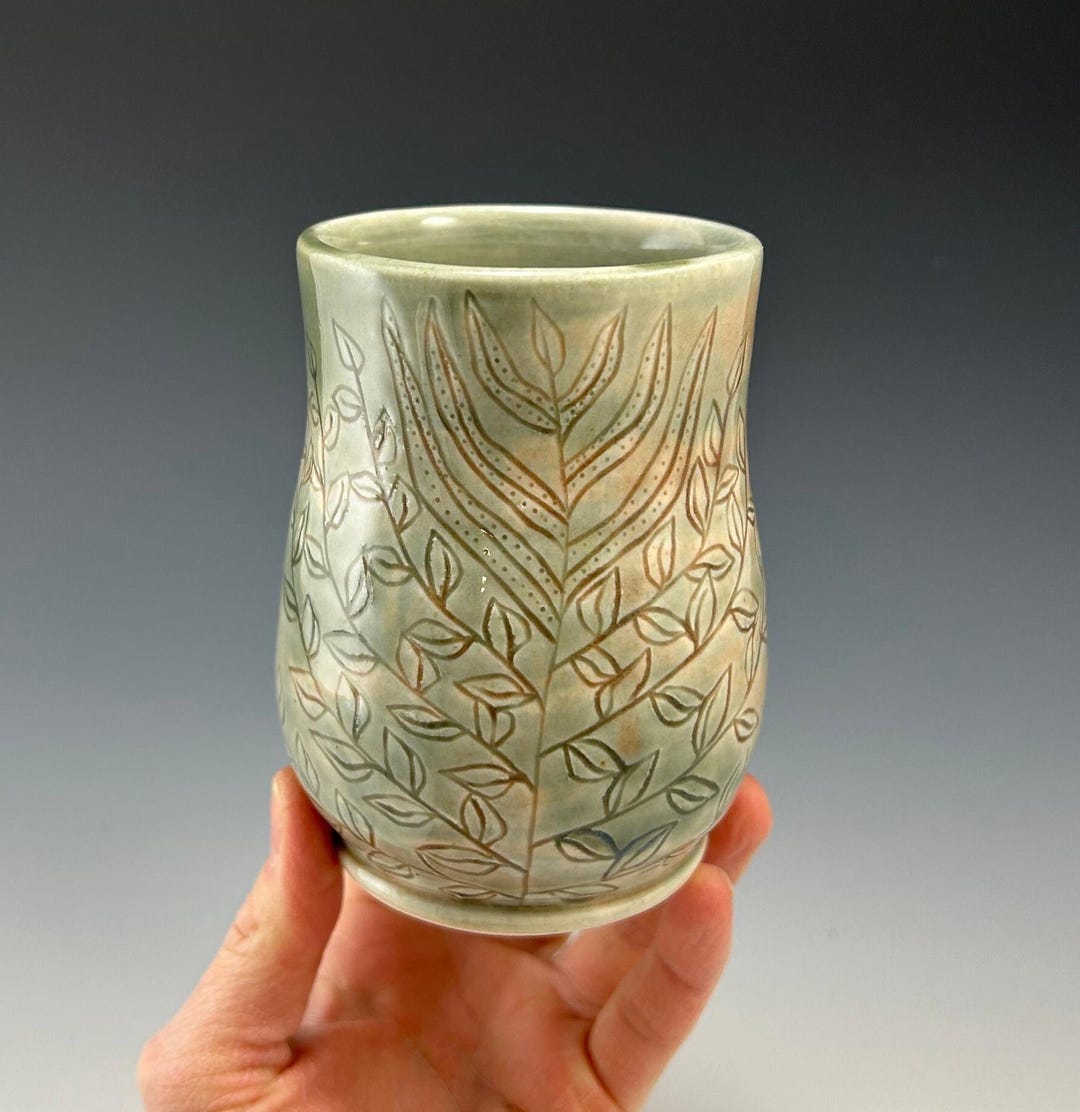 Small Cup - Fern - Porcelain - Etsy