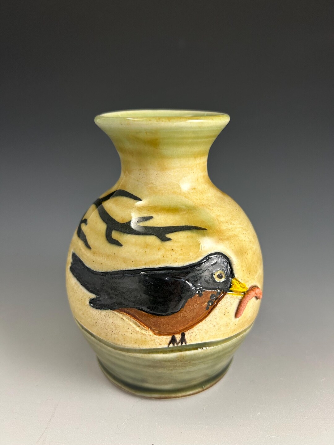 Small Robin and Tree Bud Vase - Porcelain - Etsy