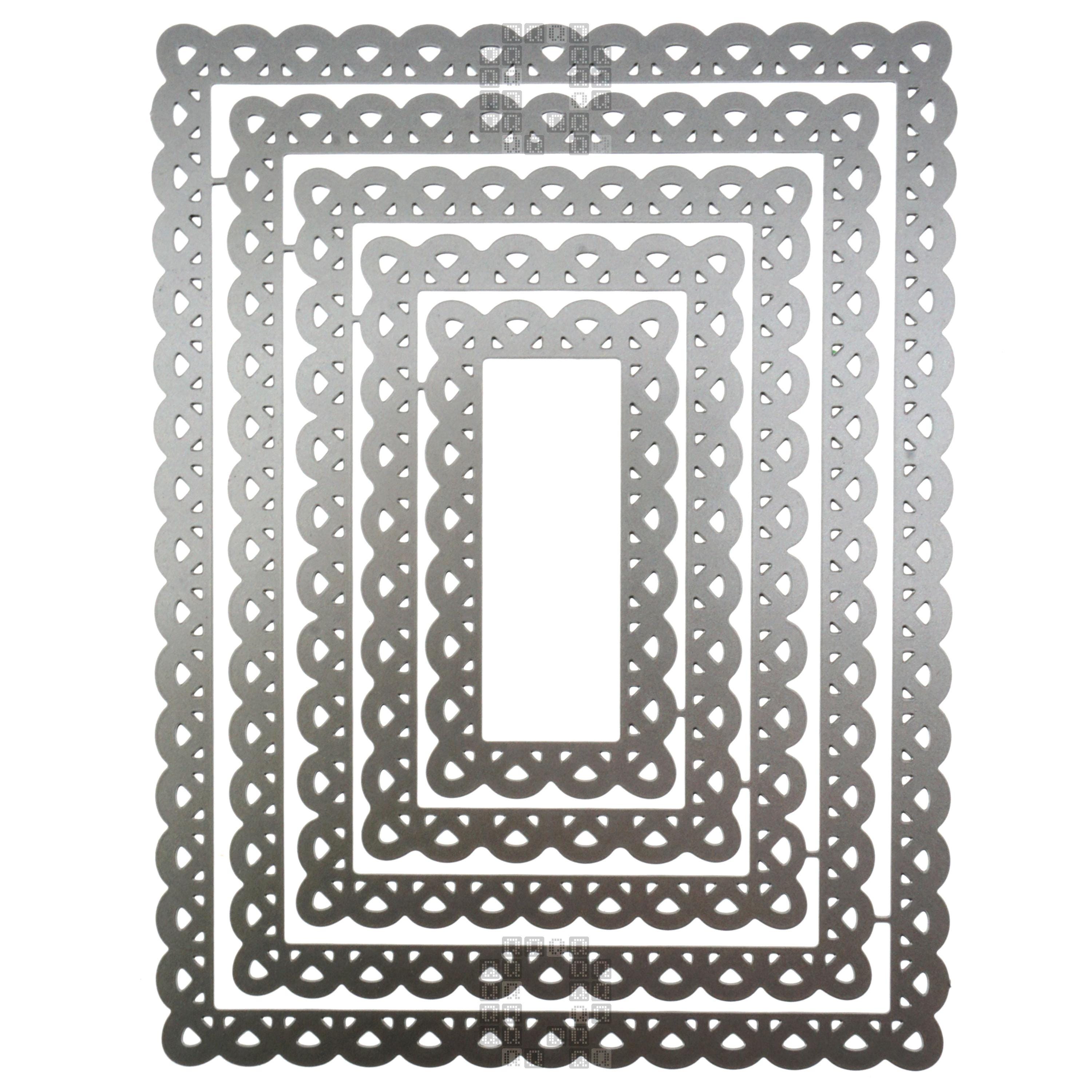 5-piece Laced Edge Rectangular Frame Metal Cutting Die Set - Etsy