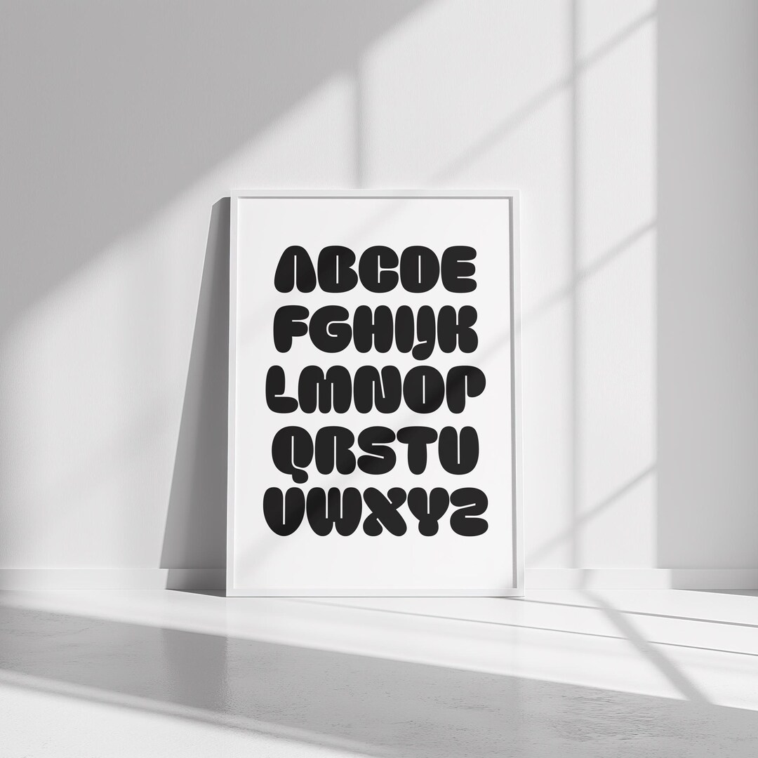 Black and White Typo Poster in Minimalist Design | ABC Motif | Modern ...